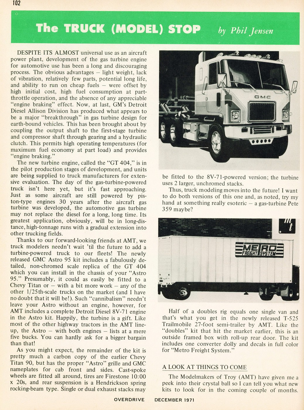 Photo: December 1971 The Truck(Model) Stop 1 | 12 Overdrive Magazine ...