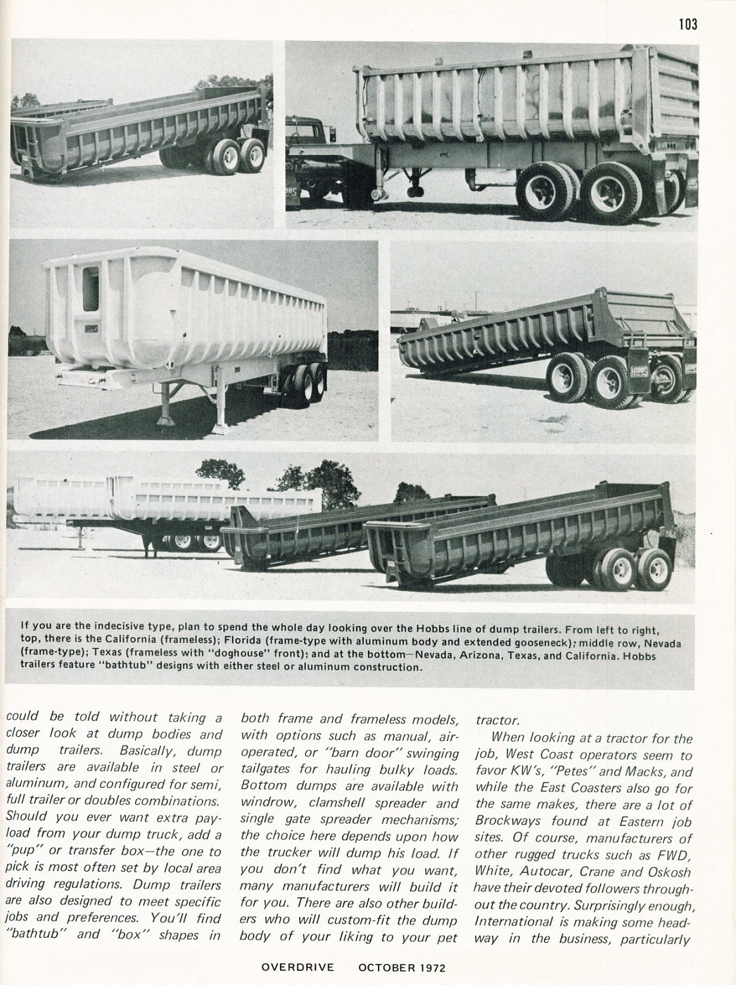 Photo: October 1972 Dump Trucks Part II 4 | 10 Overdrive Magazine ...