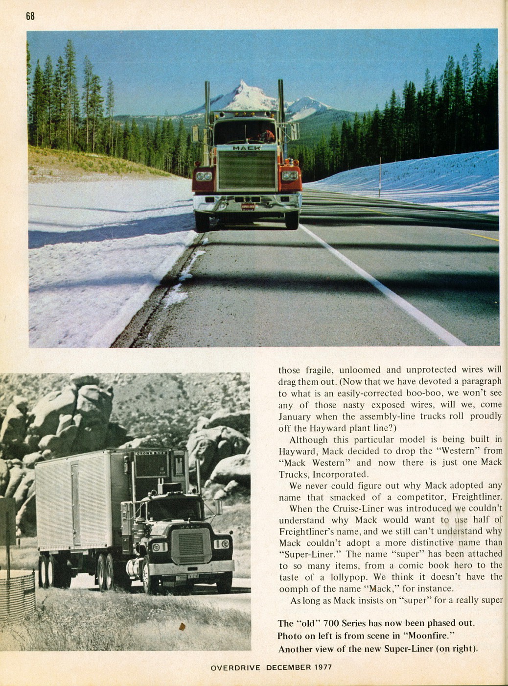 Photo: December 1977 Mack Superliner 5 | 12 Overdrive Magazine December ...