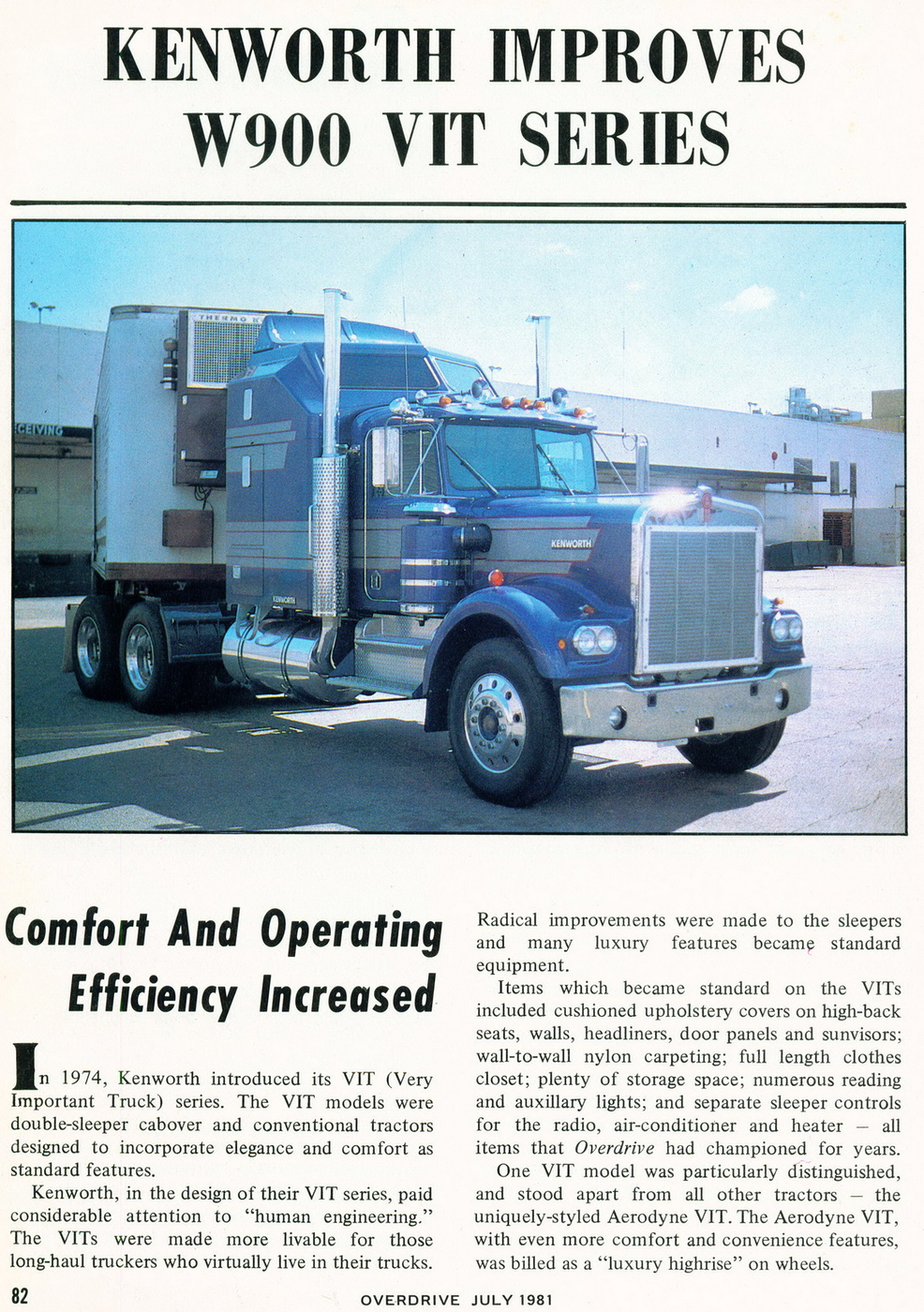 Photo: July 1981 Kenworth Improves VIT 1 | 07 Overdrive Magazine July ...