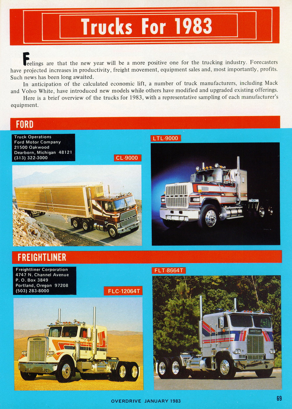 Photo: January 1983 Trucks for 1983 1 | 01 Overdrive Magazine January ...