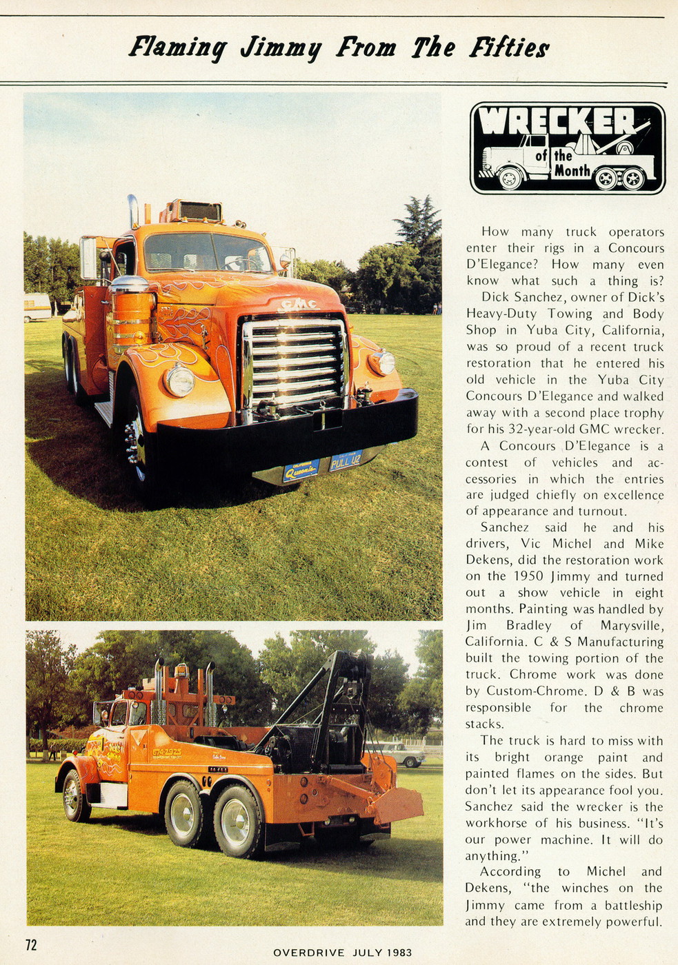 Photo: July 1983 Wrecker of the Month a | 07 Overdrive Magazine July ...