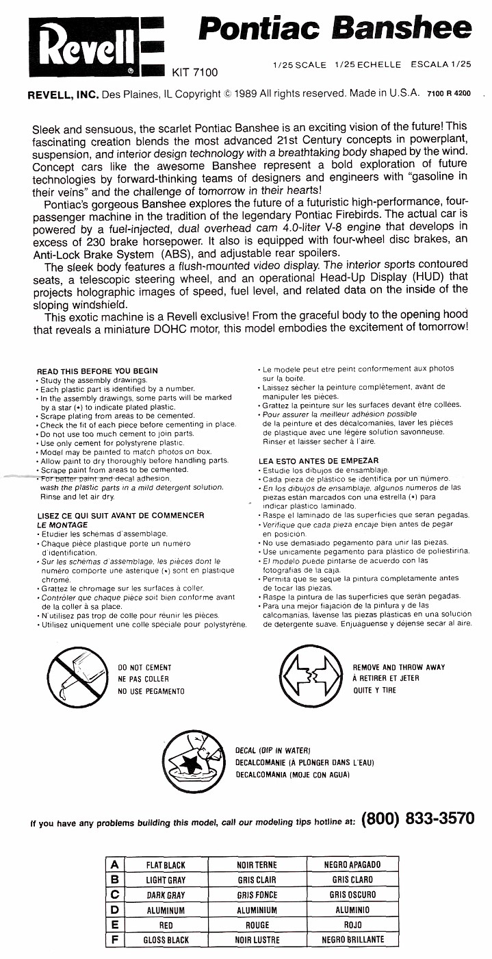 Photo: Step 0 | REVELL Pontiac Banshee "Dream Machine" #7100 album ...