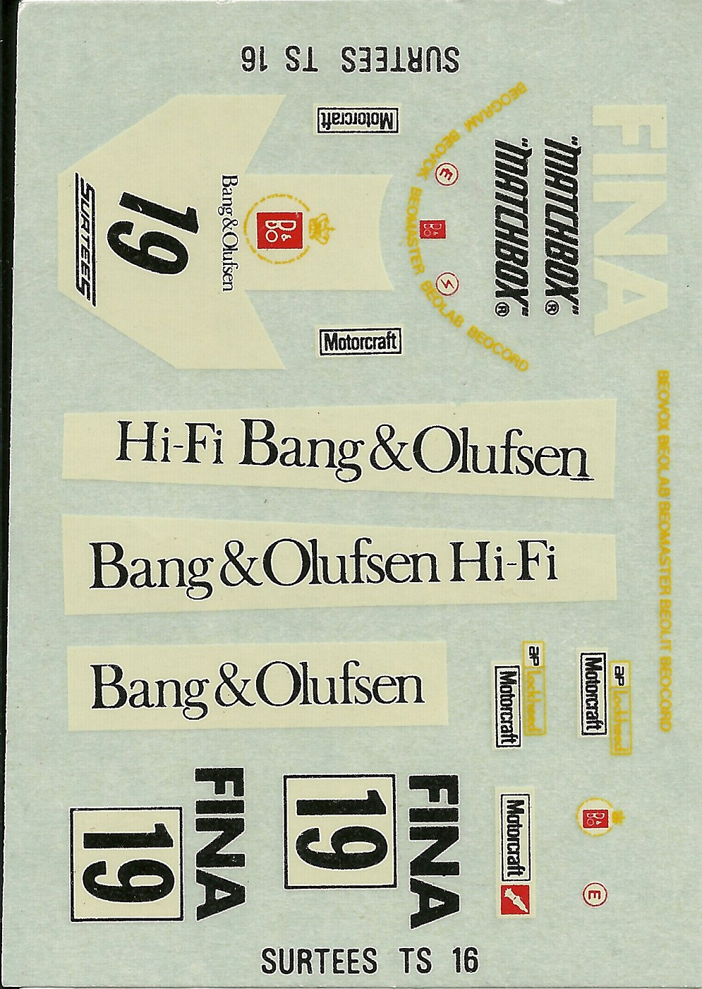 MATCHBOX Surtees TS16/03 1/32 scale #PK-305 album | DRASTIC PLASTICS ...