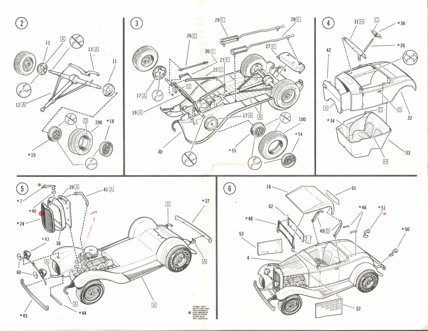Photo: 32 FORD ROADSTER STREET ROD MONOGRAM Instruction sheet back ...