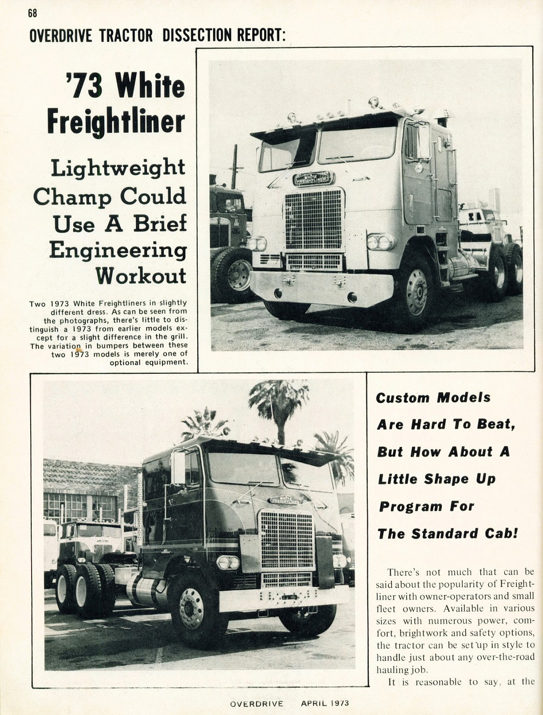 Photo: April 1973 White-Freightliner '73 Report 1 | 04 Overdrive ...