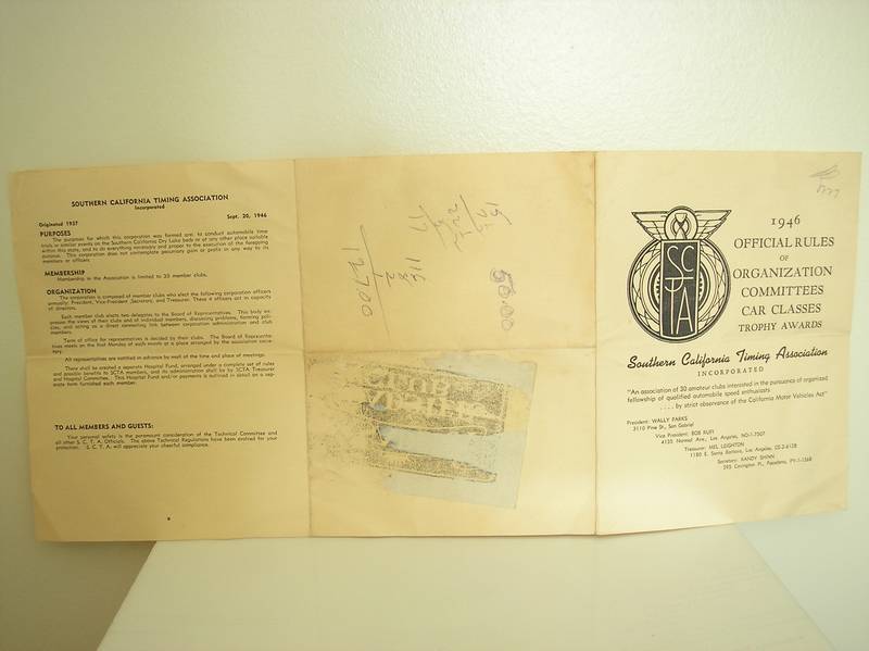 Photo: 1946 SCTA OFFICIAL RULES-03 | late 40's Dry Lake Photos album ...
