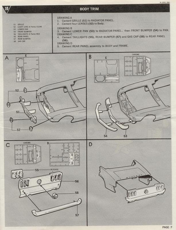 Photo: 1969 Mustang Inst pg 7 | REVELL '69 Mustang Shaker 428 Cobra Jet ...