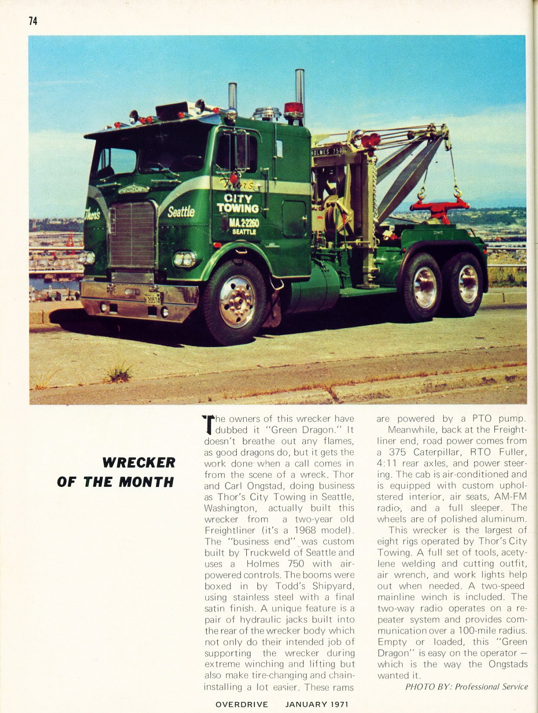 Photo: January 1971 Wrecker of the Month | 01 Overdrive Magazine ...