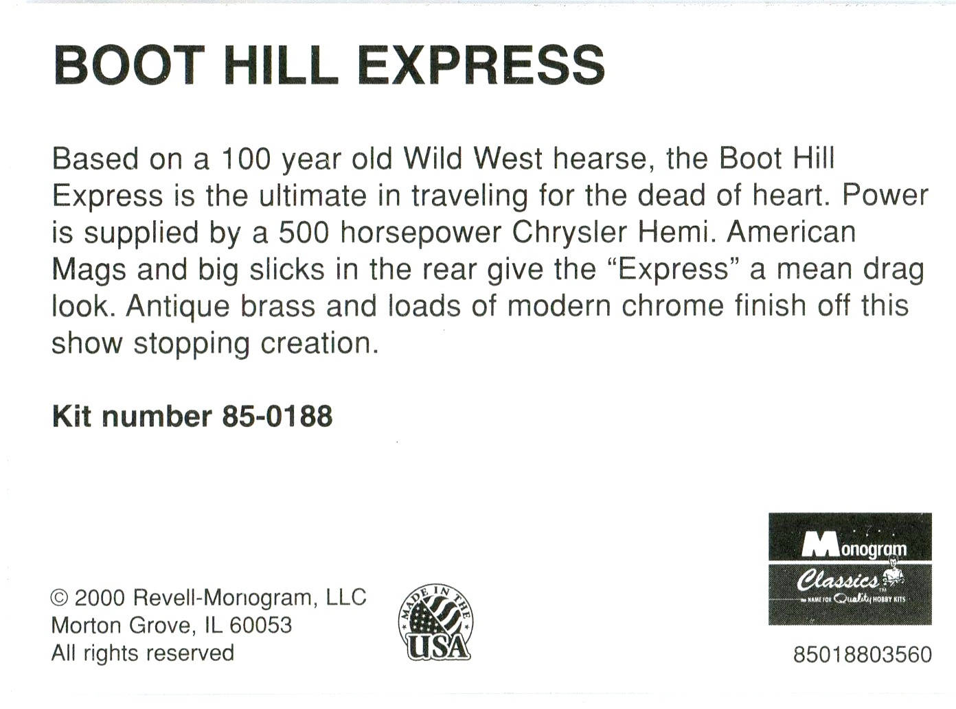Photo: Monogram 2000 Boot Hill Express (2) | 2000 Monogram album ...