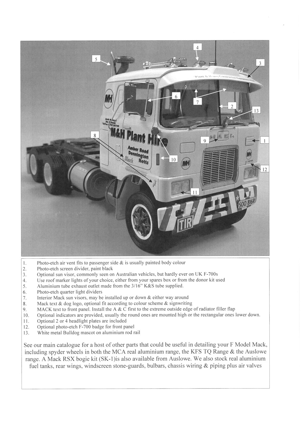 Photo: Mack F-700-08 | TQ-046 Mack F700 Sleeper Cab (1:24) album ...