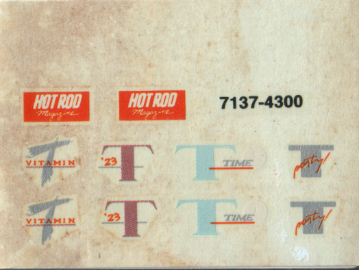 Photo: HOT ROD MODIFIED CUSTOM T ROADSTER Decal sheet | REVELL Modified ...