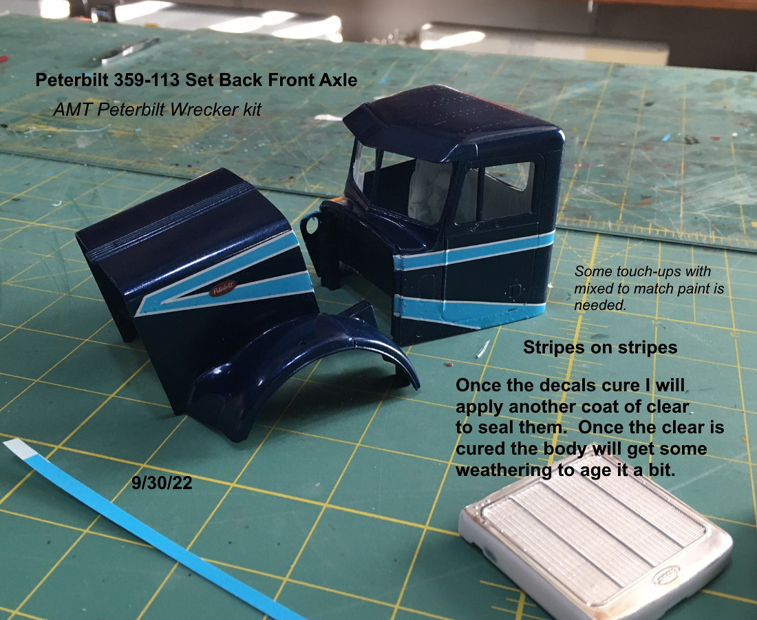 Photo: Blue on Blue 359 sbfa decal stripes 9 30 22 | Peterbilt 289 Set ...