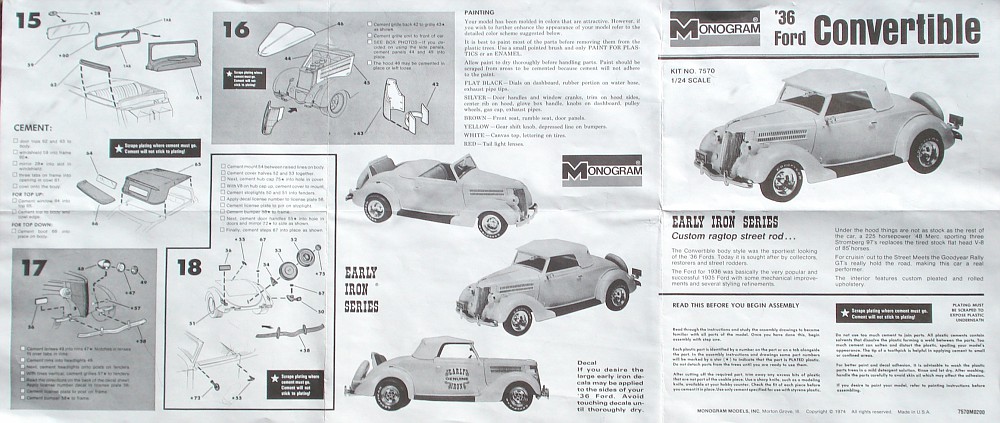 Photo: 36 Ford Convertible EARLY IRON SERIES MONOGRAM Instructions ...