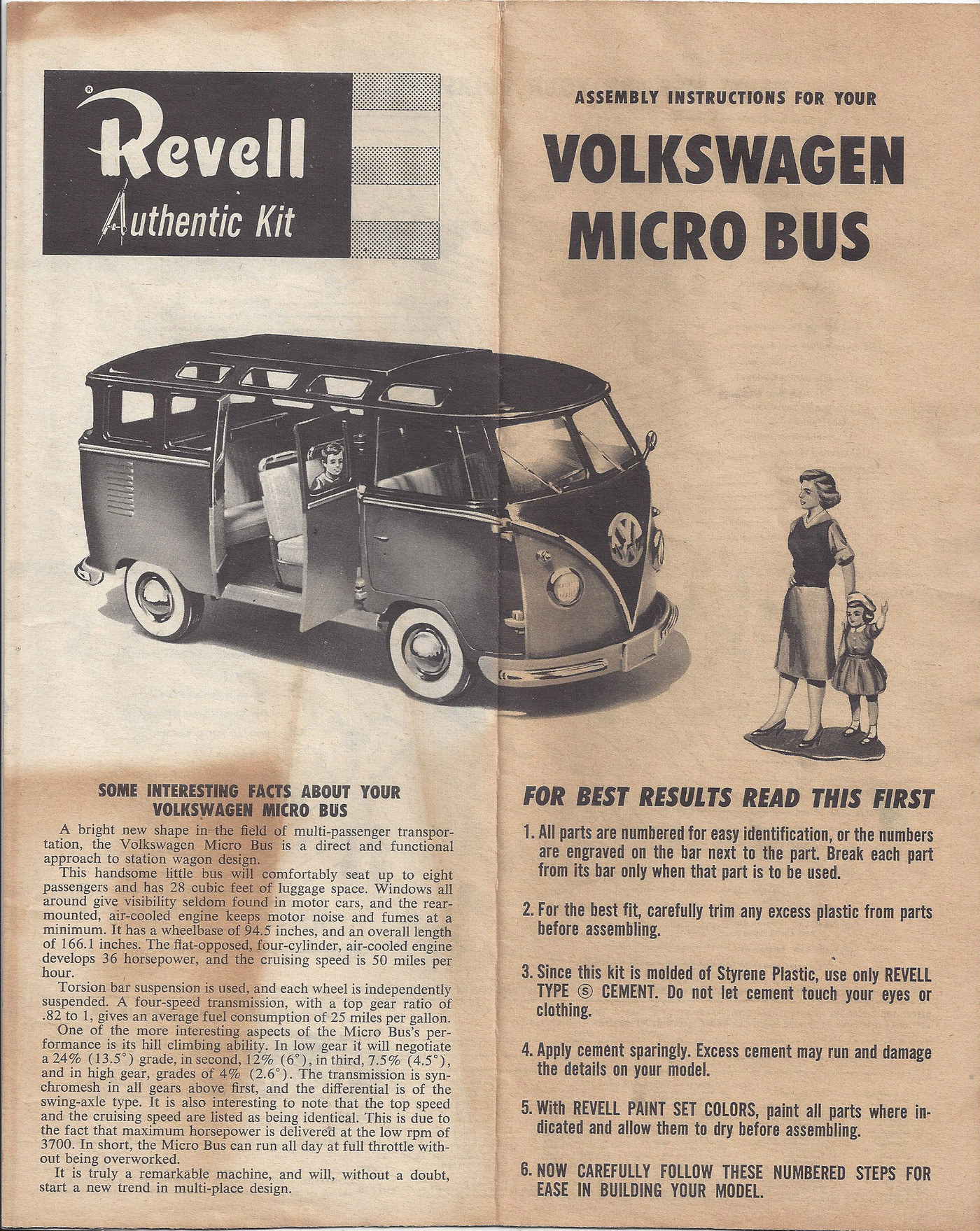 Photo: Revell VW Microbus Pg 01 | Revell Volkswagen Micro Bus H-1228: ...