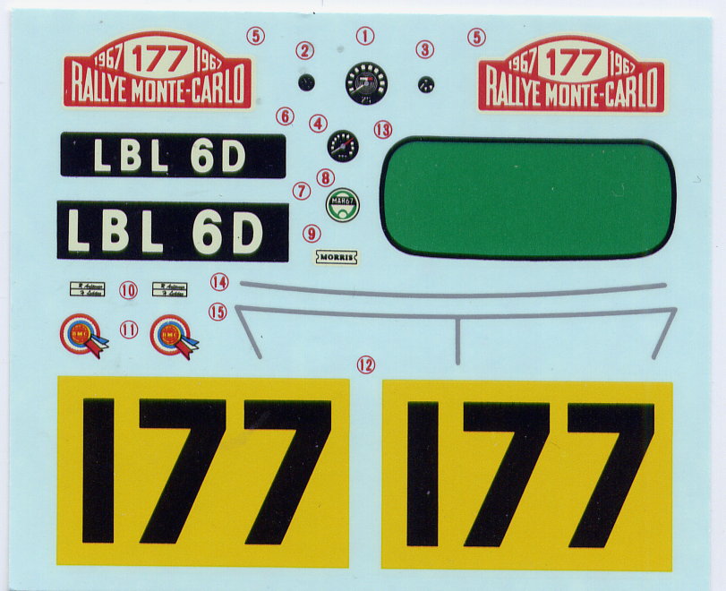 Photo: 1967 Morris Mini Cooper Decals | TAMIYA Morris Mini Cooper 1275S ...