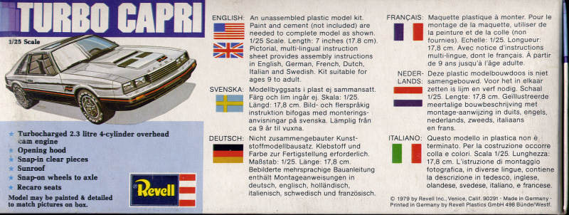 Photo: Mercury Turbo Capri Box 2 | REVELL Turbo Mercury Capri #H-7206 ...