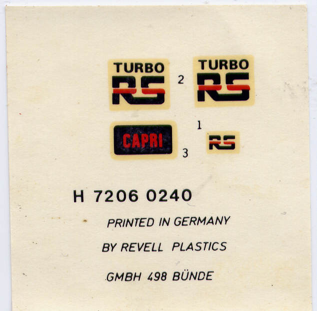 Photo: Mercury Turbo Capri Decals | REVELL Turbo Mercury Capri #H-7206 ...