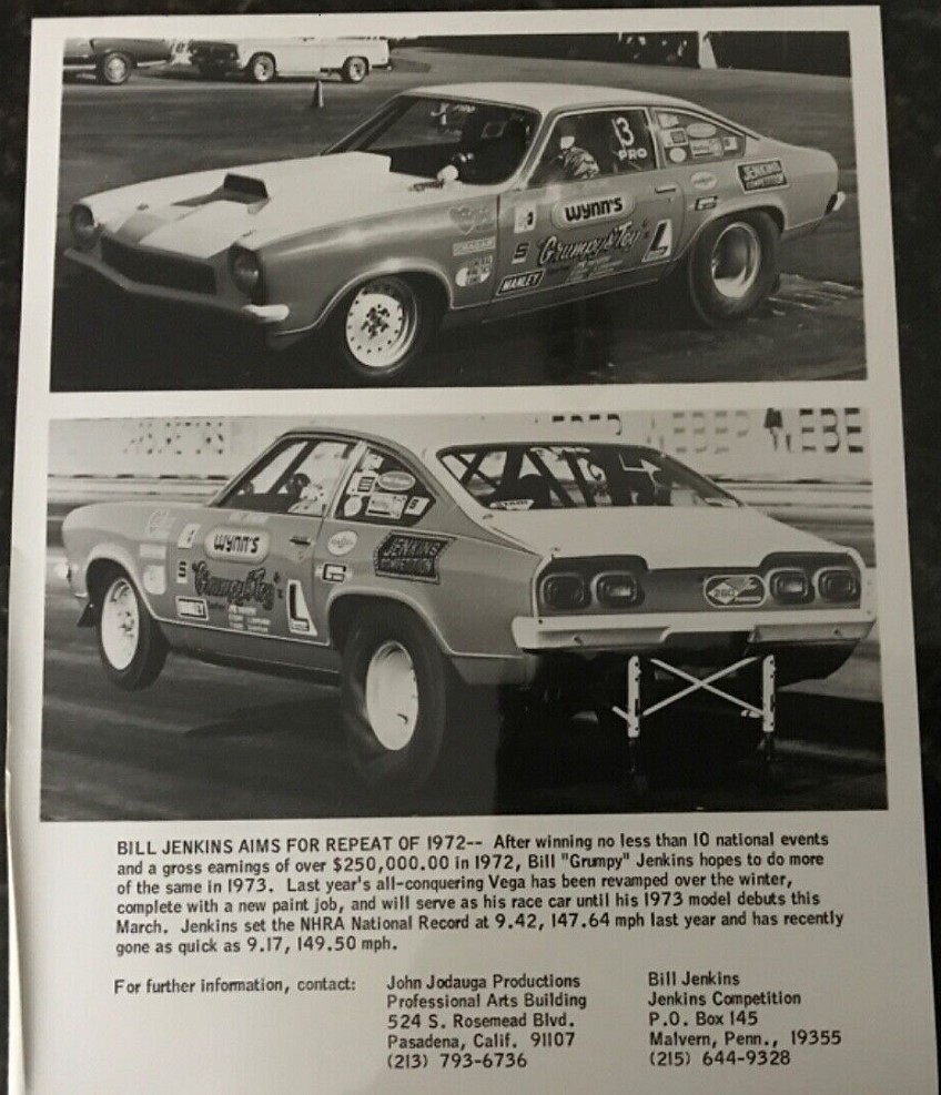 Photo: 1973 Bill Grumpy Jenkins NHRA Drag Racing Press Kit (3) | BILL ...