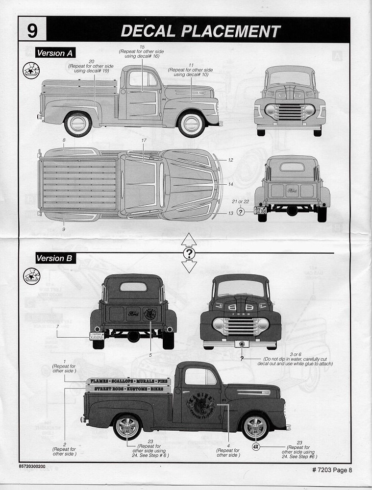 Photo: 1950 Ford F1 PickUp Page 8 | REVELL '50 Ford F-1 Pickup #85-7203 ...