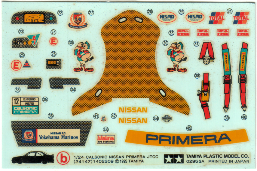 Photo: CALSONIC NISSAN PRIMERA JTCC TAMIYA Decal sheet 2 | TAMIYA ...