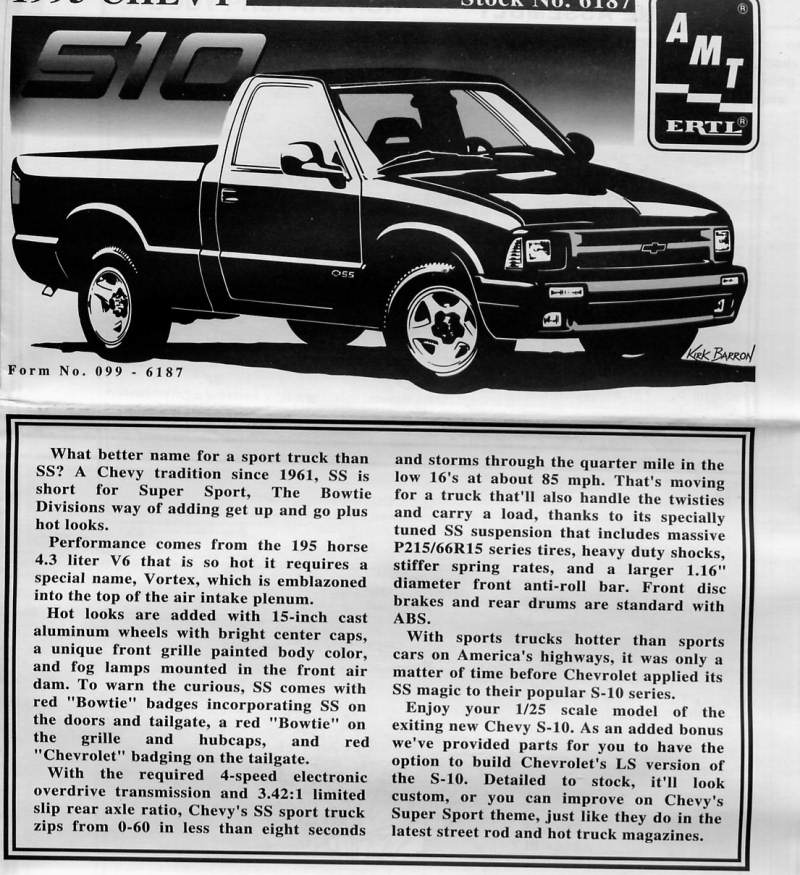 Photo: 1995 Chevrolet S10 SS LS Page 1 | AMT 1995 Chevrolet S-10 SS/LS ...