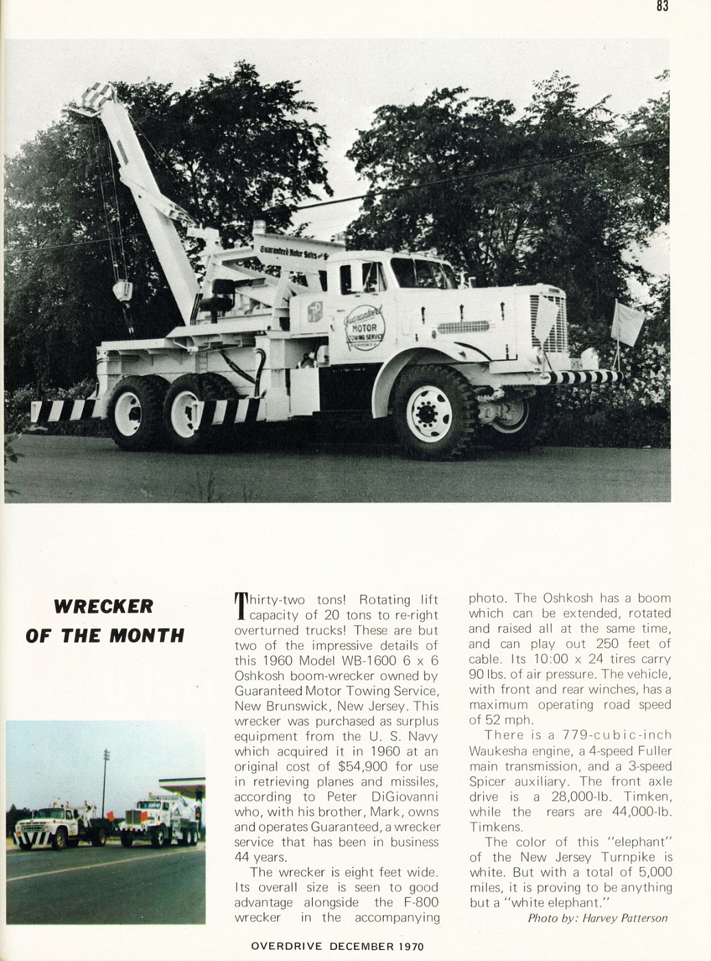 Photo: December 1970 Wrecker of the Month 1 | 12 Overdrive Magazine ...