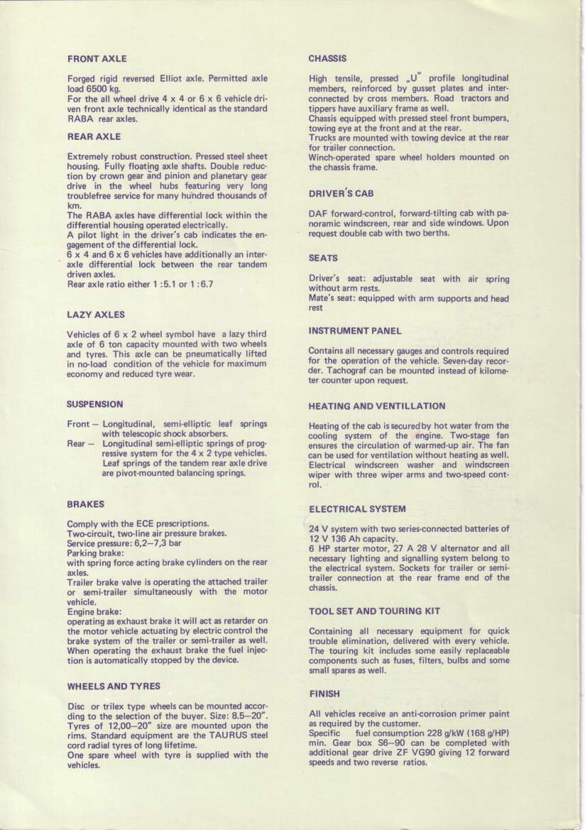 Raba F/S16 to F/S26 Specsheets album | Dutch Model Truck Club | Fotki ...