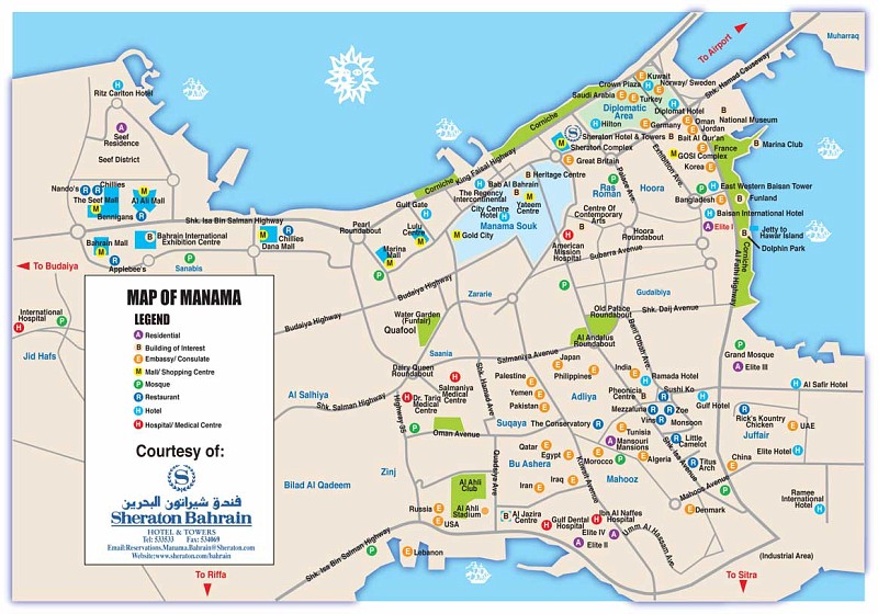 Manama Map Bahrain Travel Map With Manama City